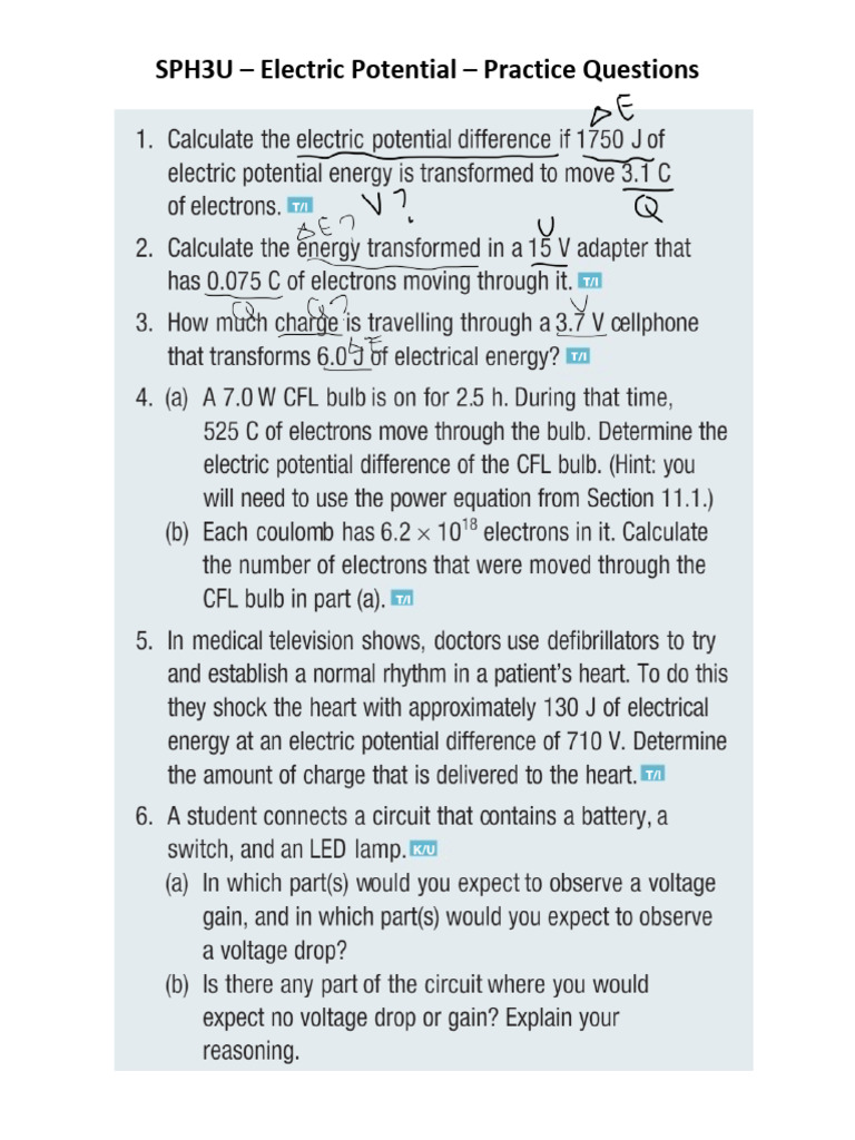 Electric Potential Practice | PDF
