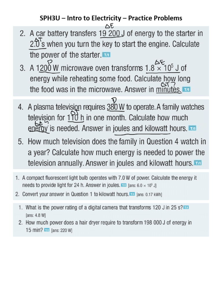 Intro To Electricity Practice | PDF