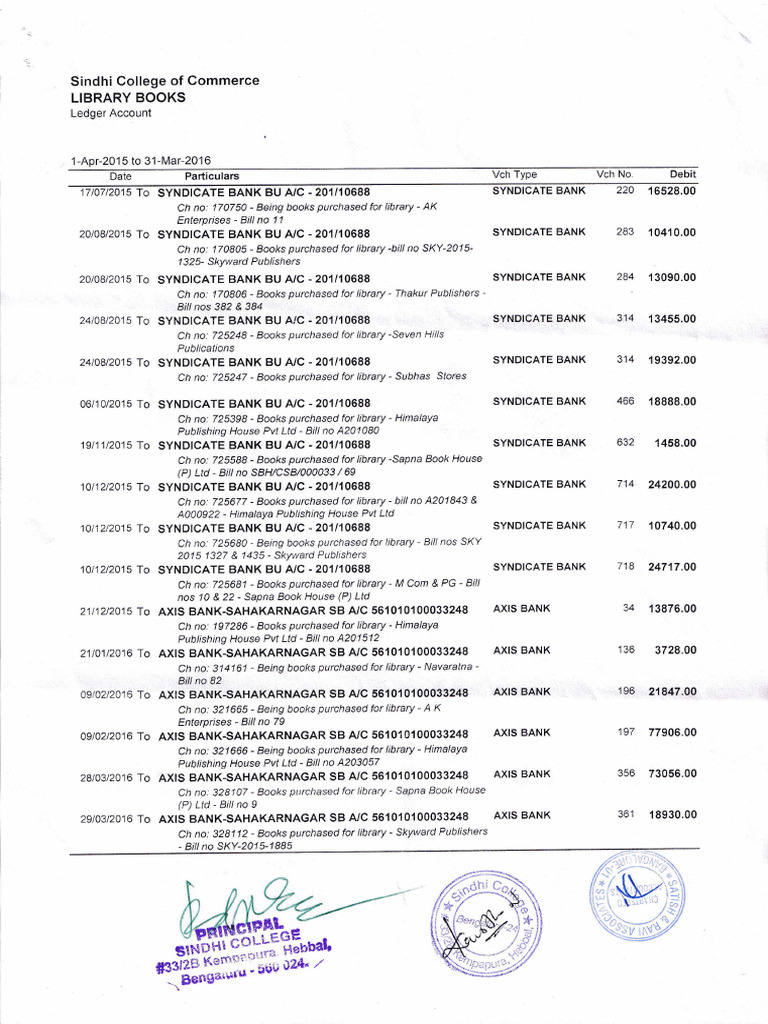 Library Book Purchases Ledger | PDF | Banking | Financial Services