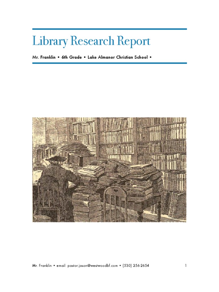 6th Grade Library Research Report | PDF | Bibliography | Paragraph
