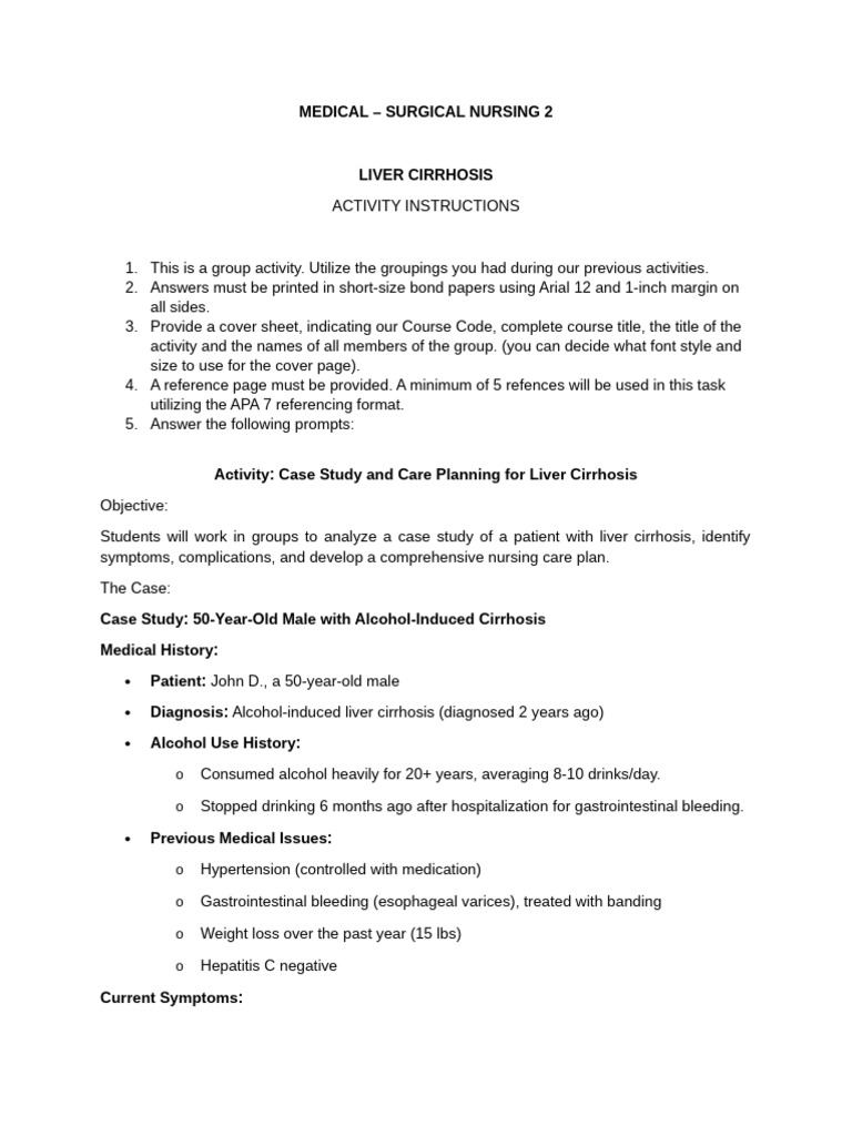 ACTIVITY_LIVER-CIRRHOSIS | PDF | Cirrhosis | Medical Specialties