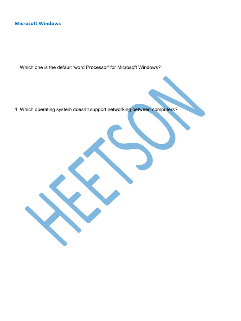 Microsoft Windows Questions | PDF | Microsoft Windows | Window (Computing)