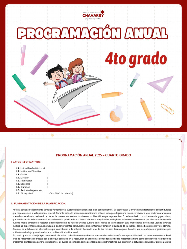 Programación Anual - 4° Grado - 2025 | PDF | Datos | Geometría