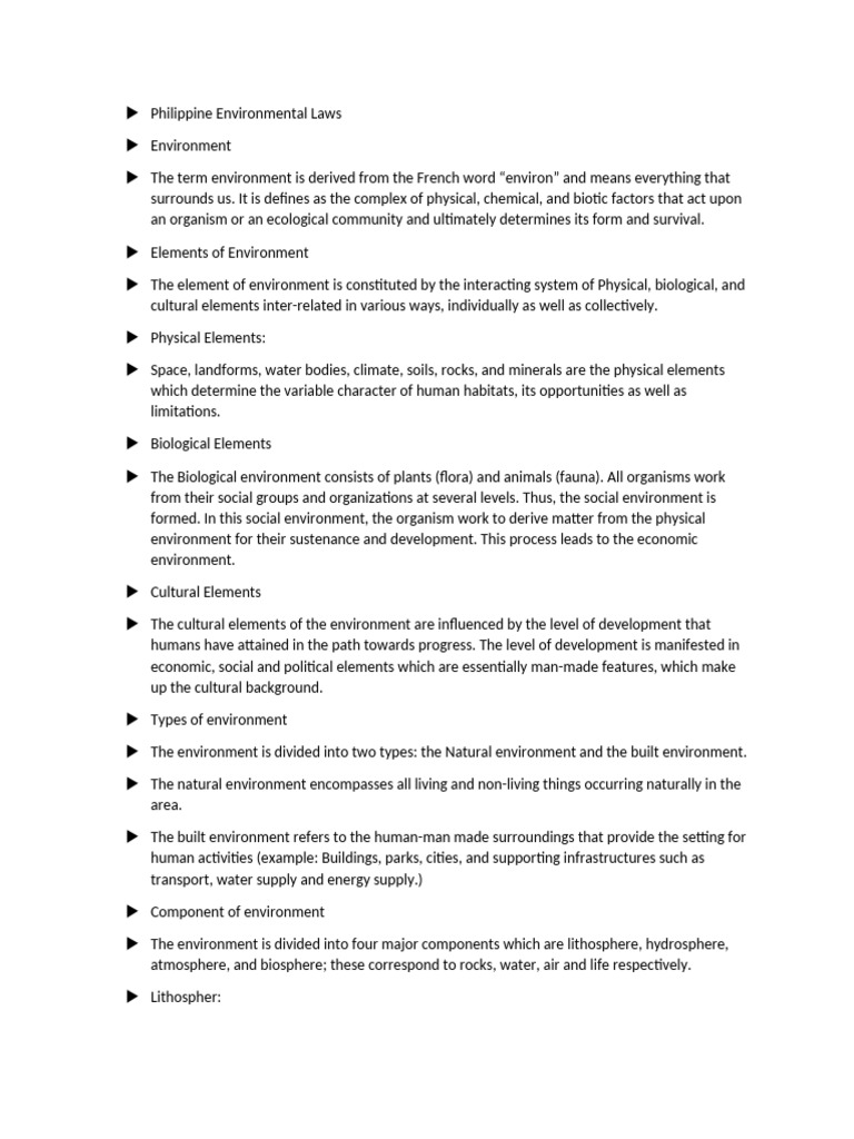 Philippine Environmental Laws Overview | PDF | Ecosystem | Natural ...