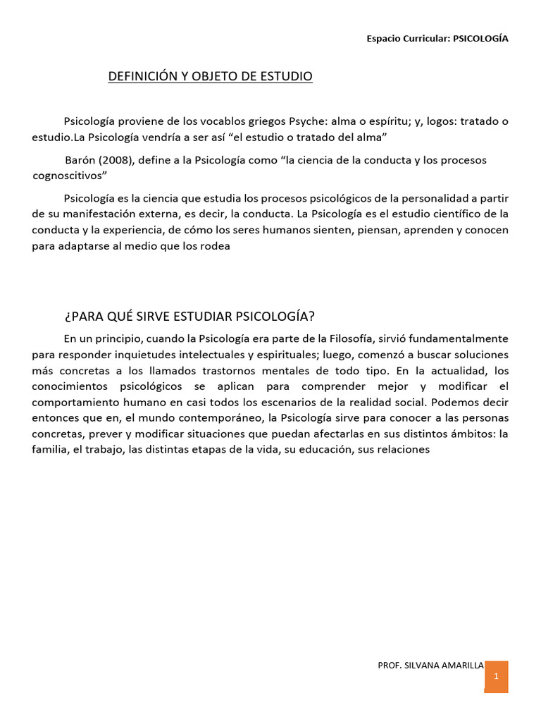 (M 1) Definición y Objeto de Estudio | PDF