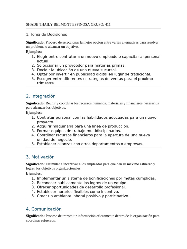 Integración: Significado: Ejemplos | PDF | Calidad (comercial ...