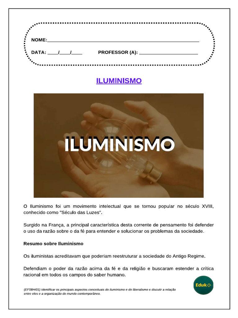 Atividade Iluminismo | PDF