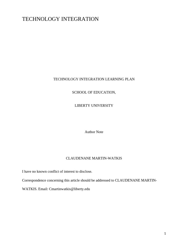 TECHNOLOGY INTEGRATION LEARNING PLAN | PDF | Learning | Educational Assessment