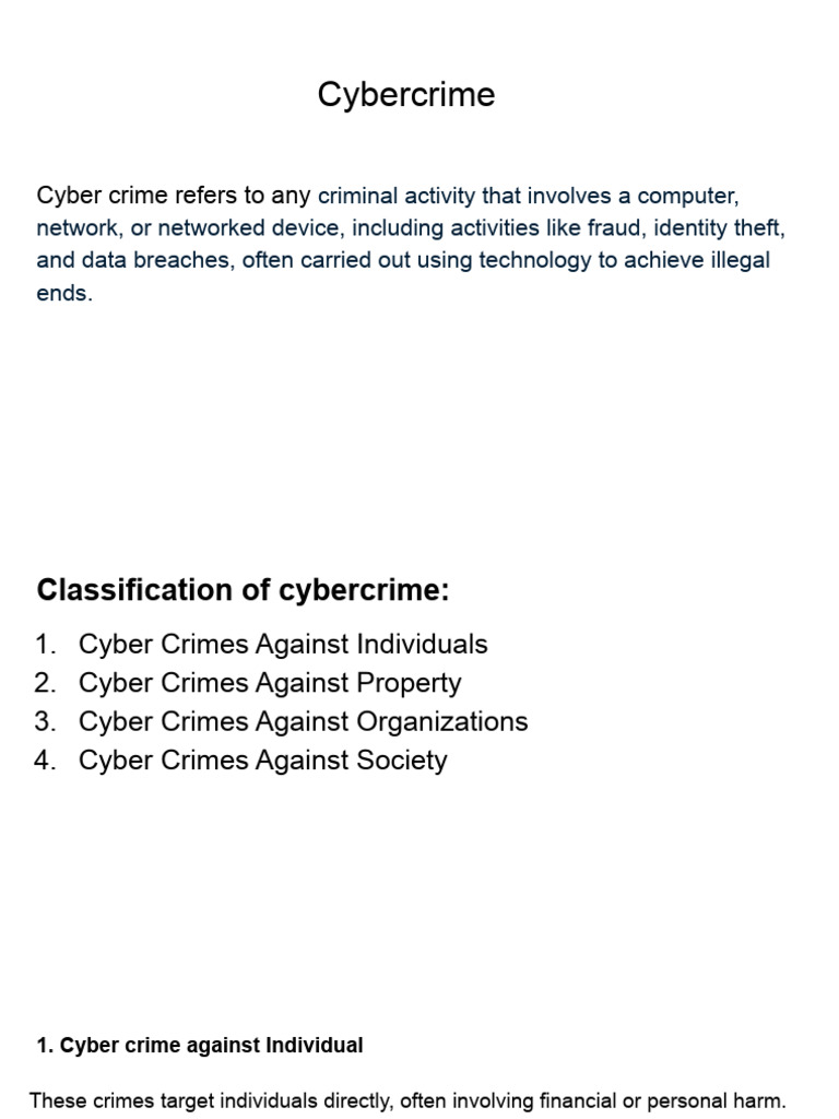 Understanding Cybercrime Types and Cases | PDF | Cybercrime | Identity ...