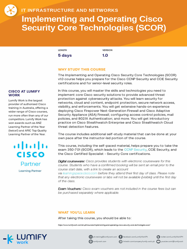 Implementing and Operating Cisco Security Core Technologies Scor | PDF | Virtual Private Network ...