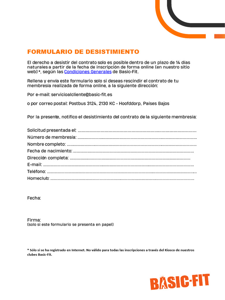 BF - Legal - Withdrawal Form - SP | PDF