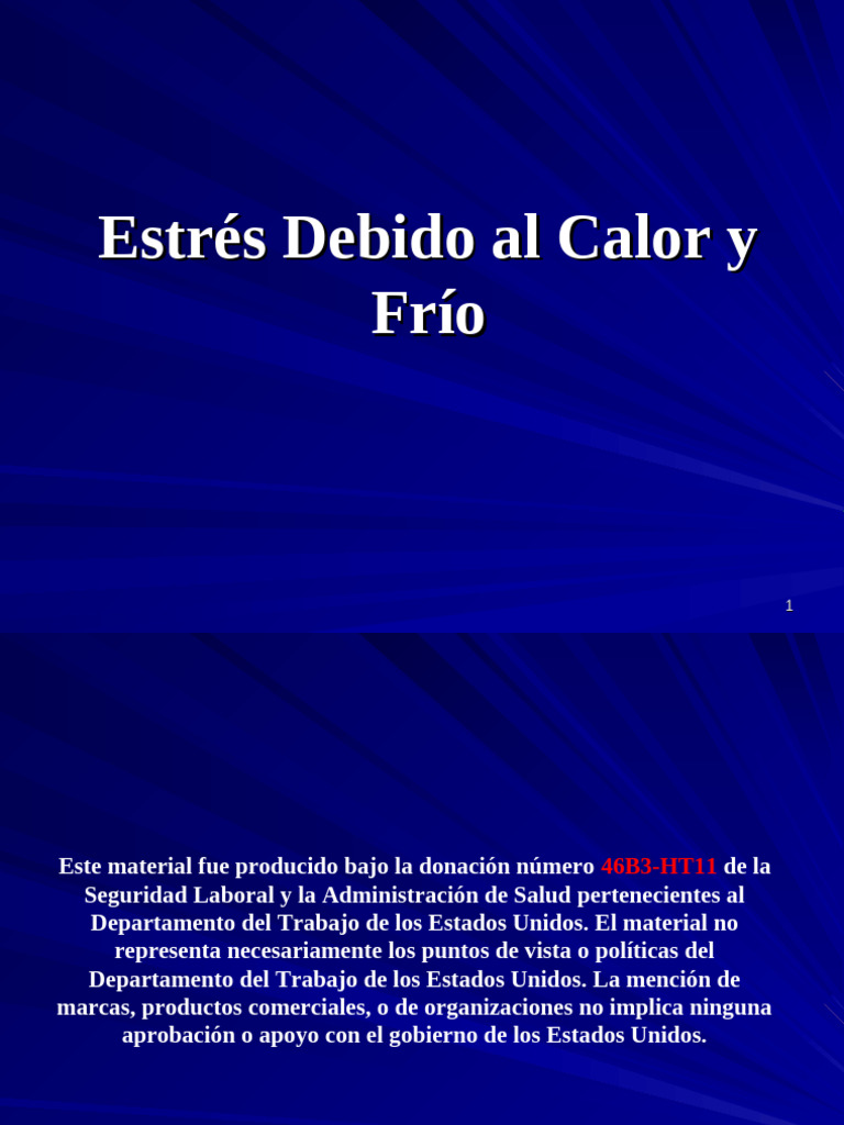Heat Cold Stress (Spanish) Sergio - OSHA - Reviewed - 9 - 06 | PDF ...