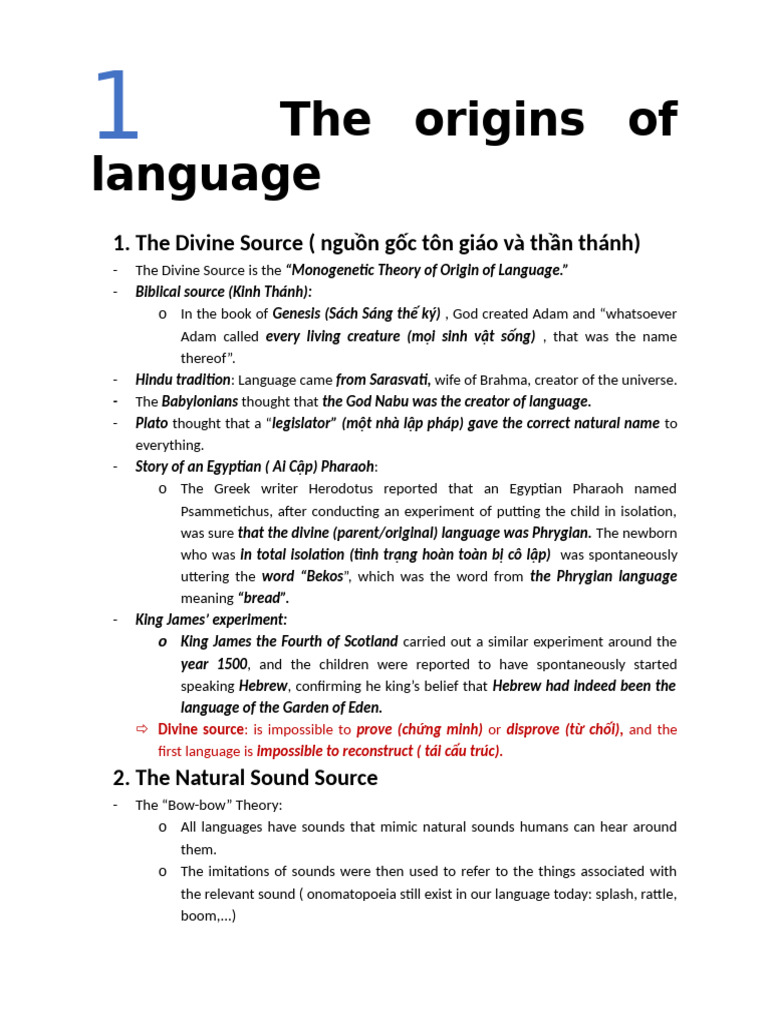 The Origins of Language | PDF | Religious Belief And Doctrine