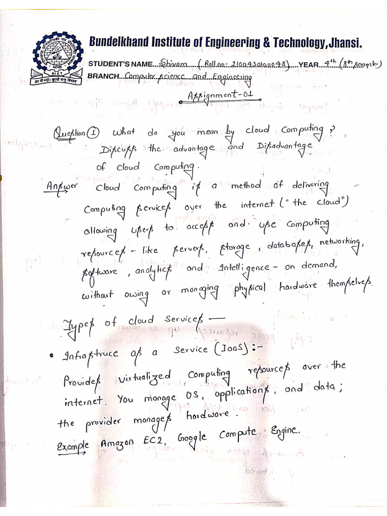 Cloud Computing Assignment | PDF