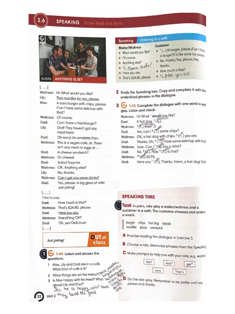 SPEAKING Order Food and Drink | PDF