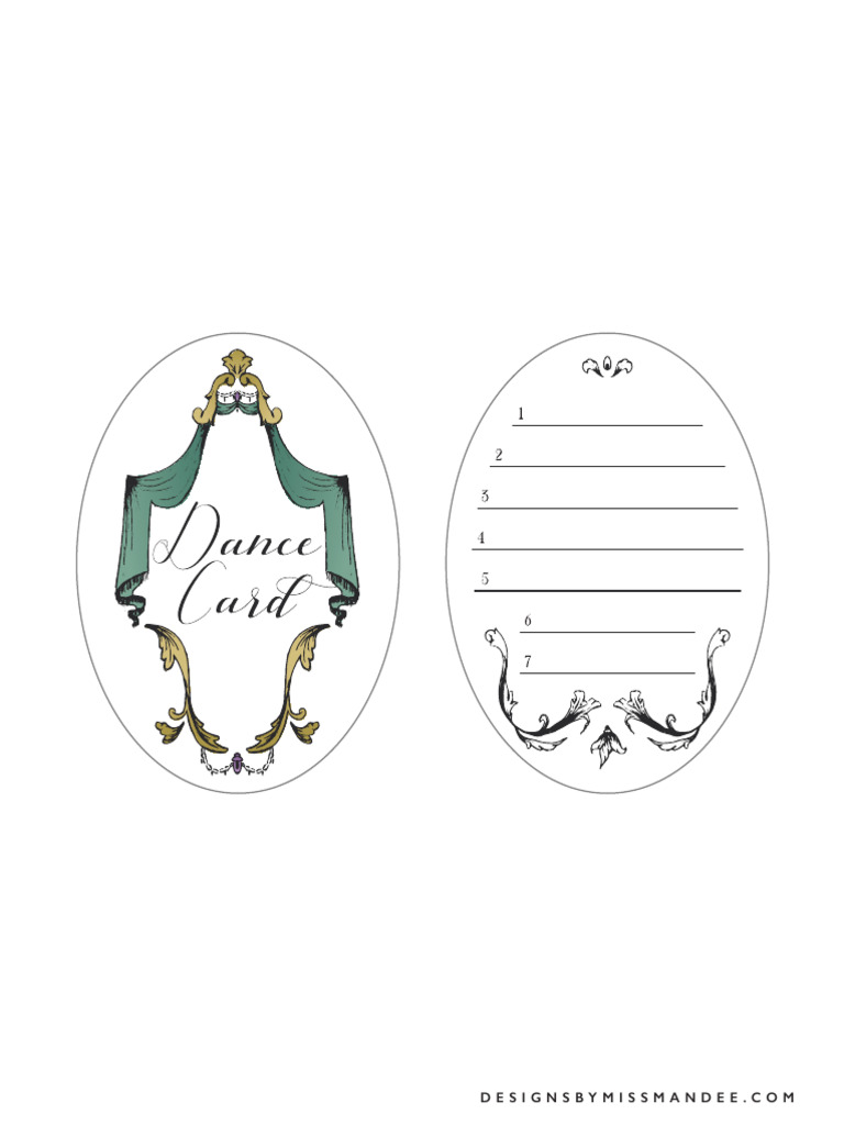 Bridgerton Dance Cards - Miss Mandee | PDF