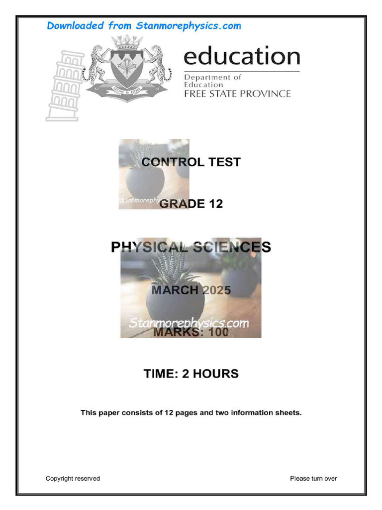 FS Physical Sciences Grade 12 March 2025 QP and Memo | PDF