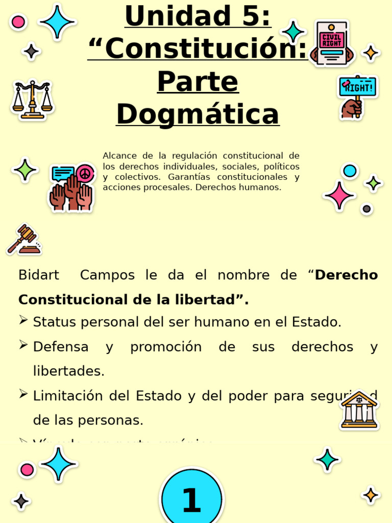 UNIDAD 5. CONSTITUCIÓN PARTE DOGMÁTICA | PDF | Debido al proceso | Derechos