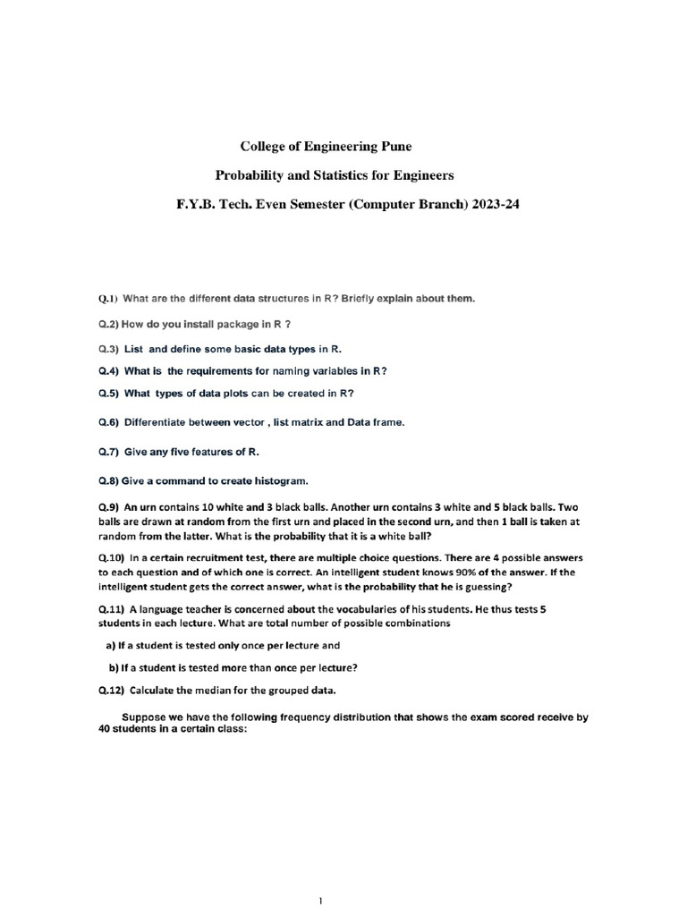 Practice Questions | PDF
