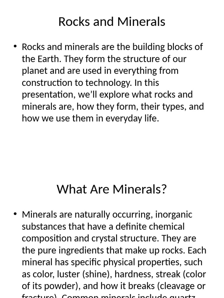 Understanding Rocks and Minerals | PDF | Rock (Geology) | Minerals