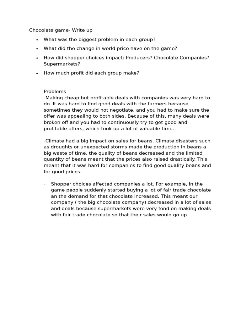 Chocolate Reserach Assessment | PDF | Chocolate | Fair Trade
