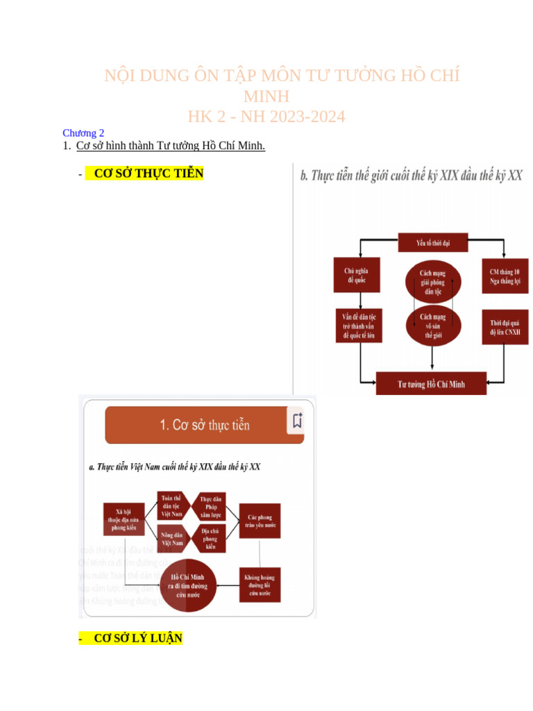 NỘI DUNG ÔN TẬP MÔN TTHCM HK 2 NH 2023 24 | PDF