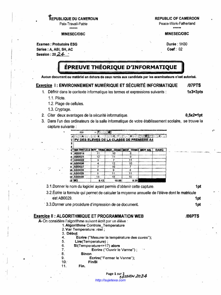 Info Théorique Prob A 2024 | PDF