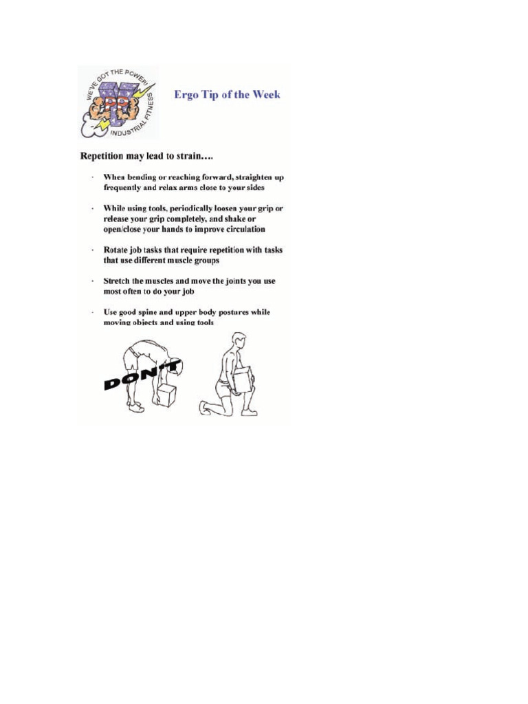 Ergo Safety Tips | PDF