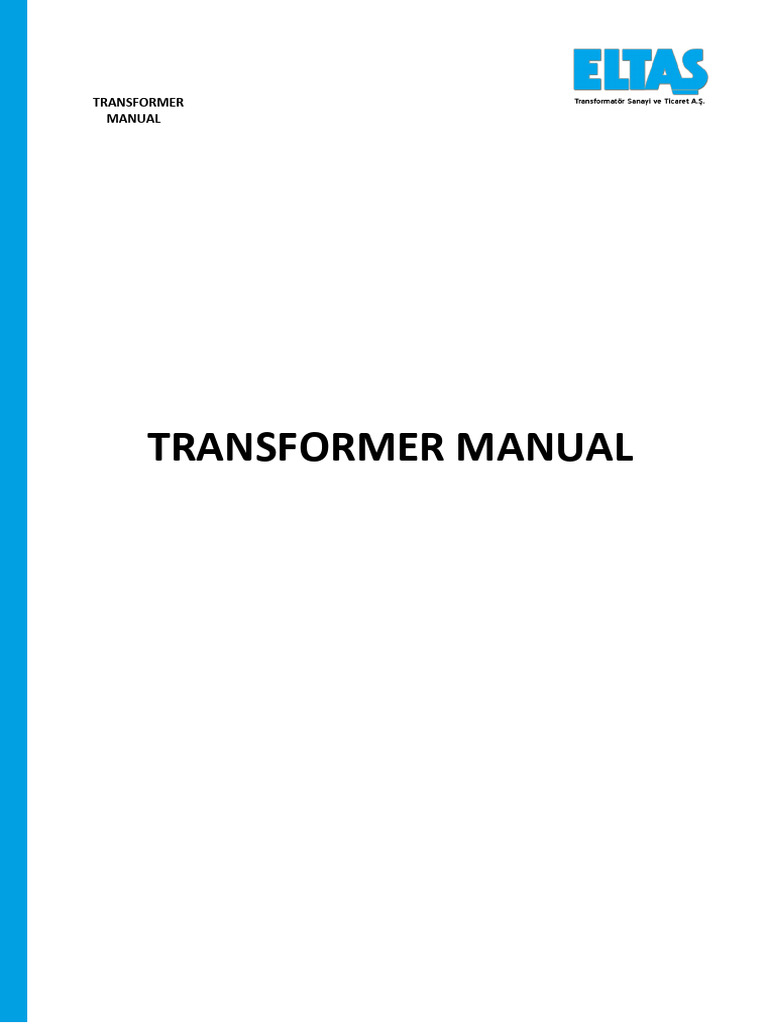ELTAS Transformer Operation Manual | PDF | Transformer | Valve