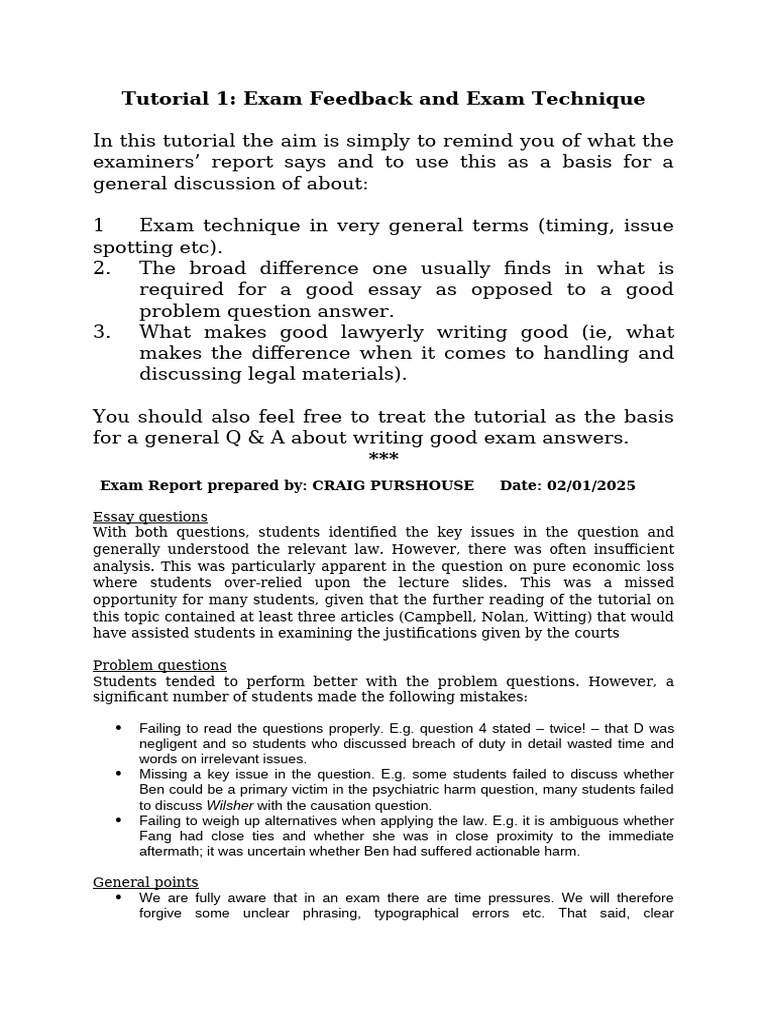 Tort tutorials semester 2 (2) | PDF | Negligence | Nuisance