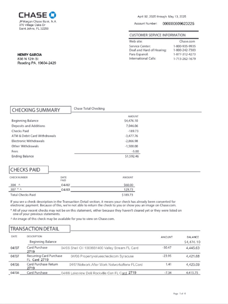 Chase Statement-2025 | PDF