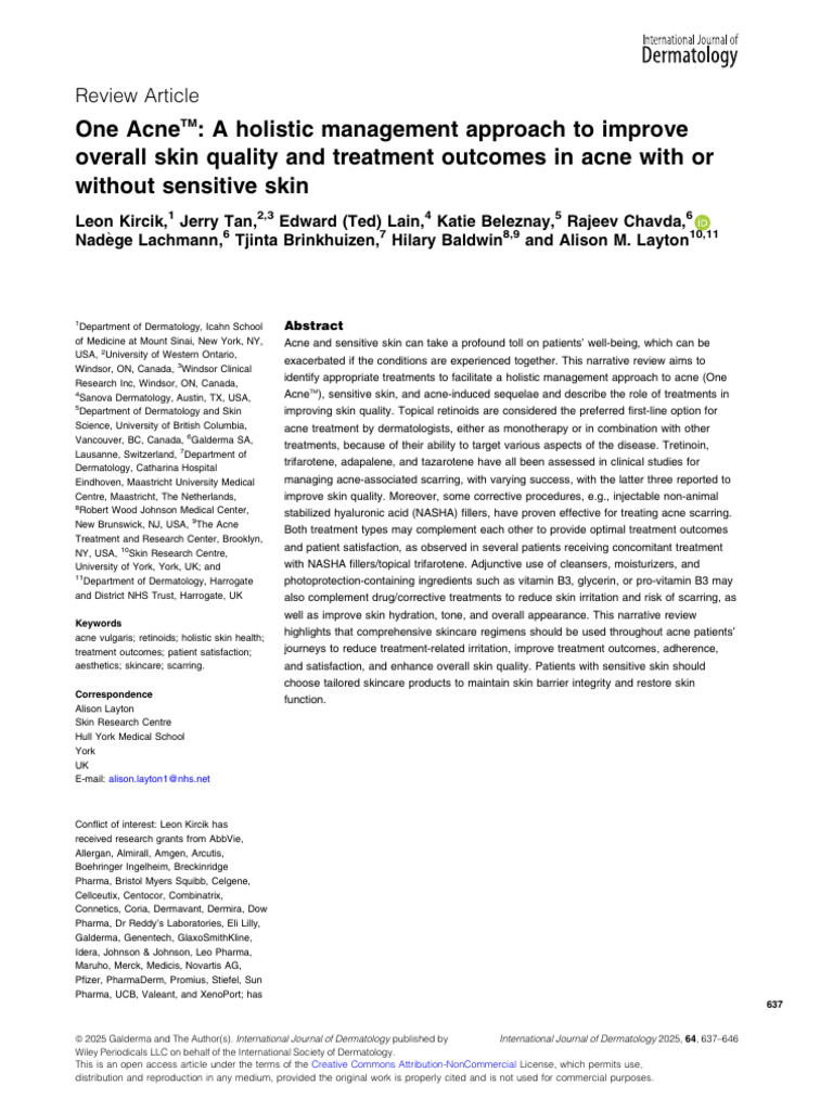 One Acne - A Holistic Management Approach To Improve Overall Skin ...