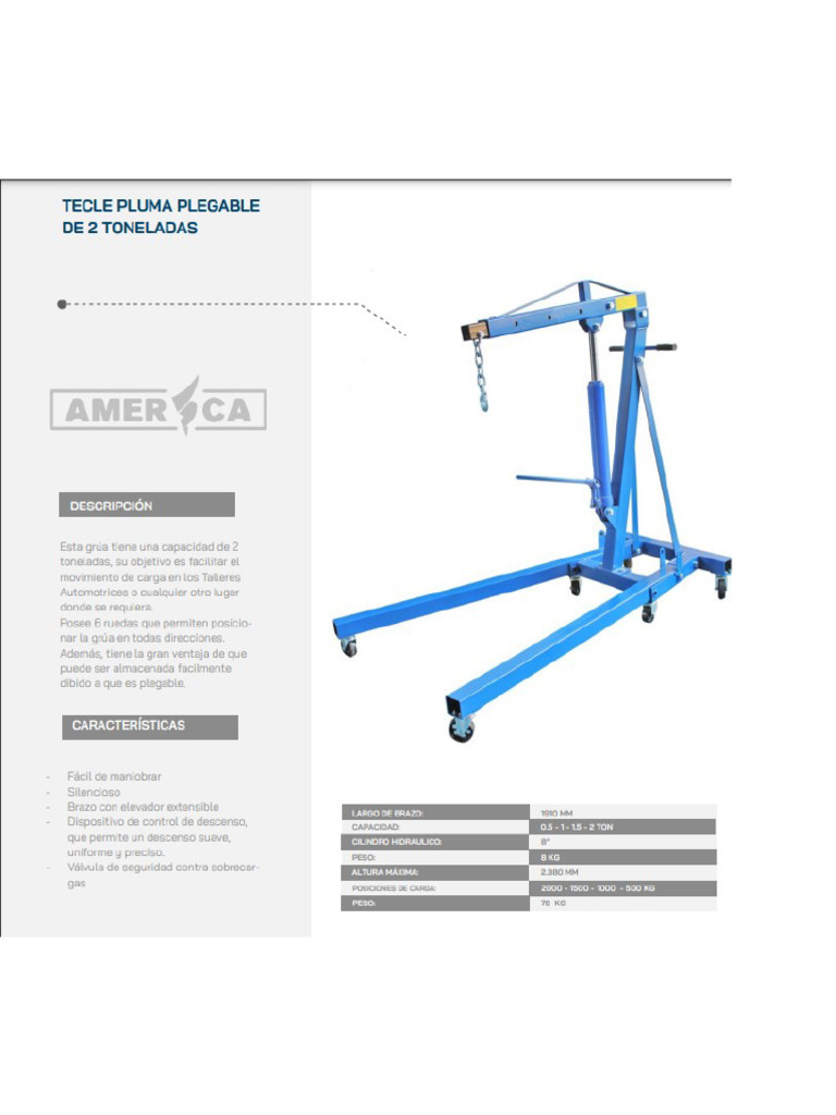 Ficha Técnica Tecle Pluma Plegable | PDF