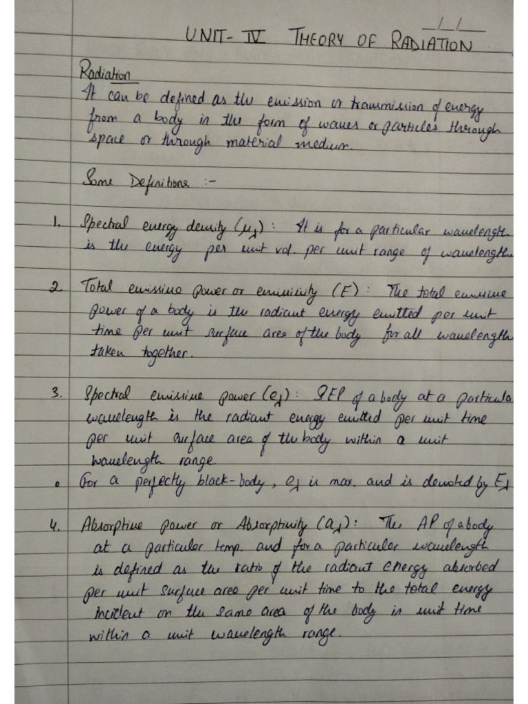 Unit 4 Theory of Radiation | PDF