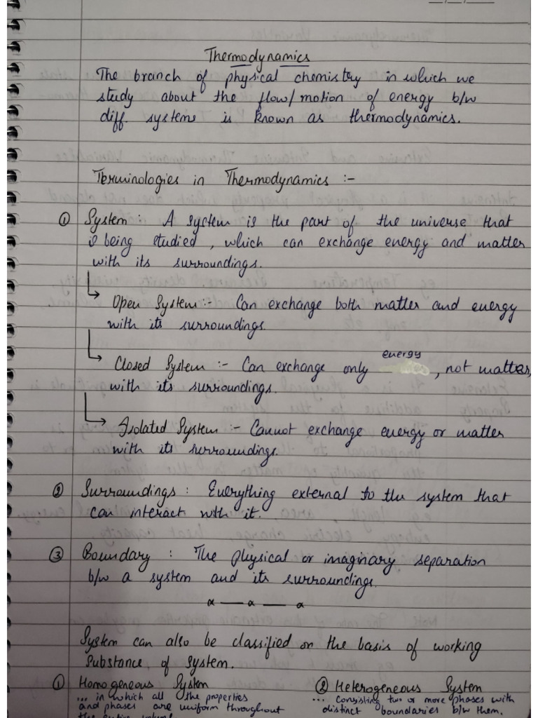 Unit 1 Thermodynamics Notes | PDF