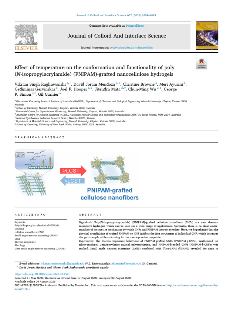 Effect of Temperature On The Conformation and Functionality of Pnipam ...