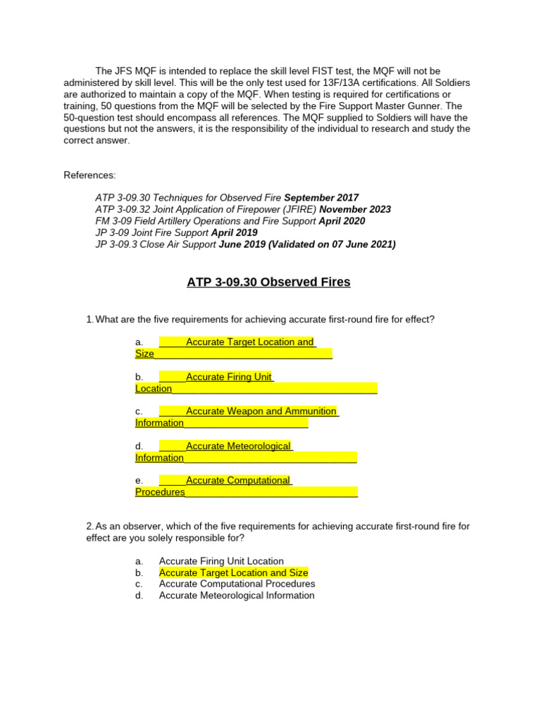 The JFS MQF 2024 Ans Key | PDF | Close Air Support | Compass
