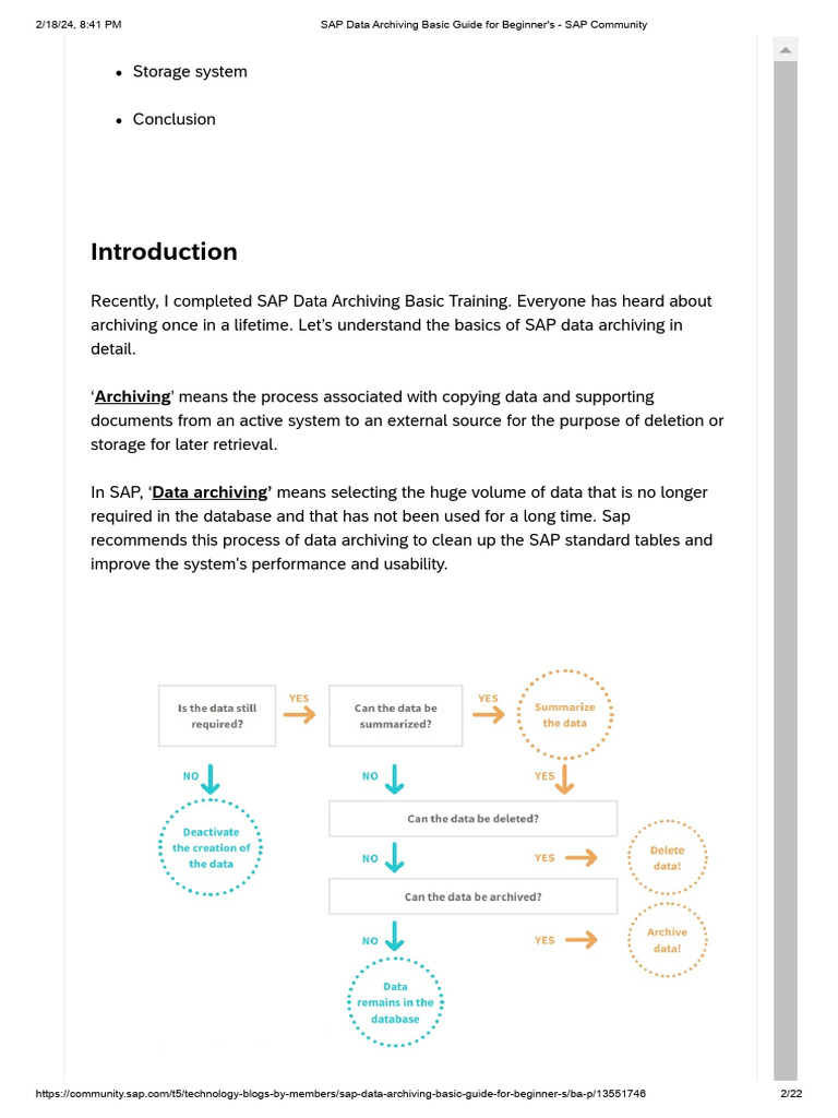 SAP Data Archiving Basic Guide For Beginner's - SAP Community | PDF | Databases | Computer File