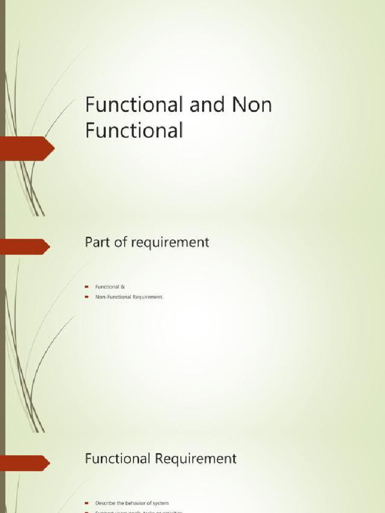 Functional Requirements and Non Functional Requirements | PDF