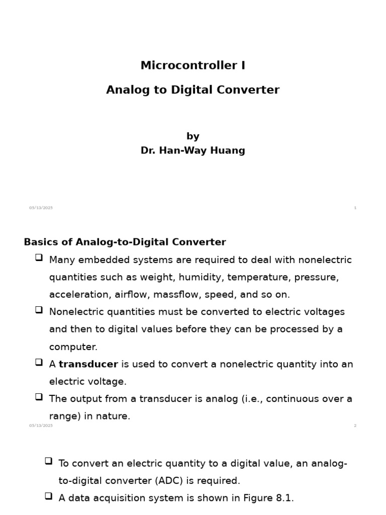 Lec - 12 Revised by Prof | PDF | Analog To Digital Converter | Signal Processing