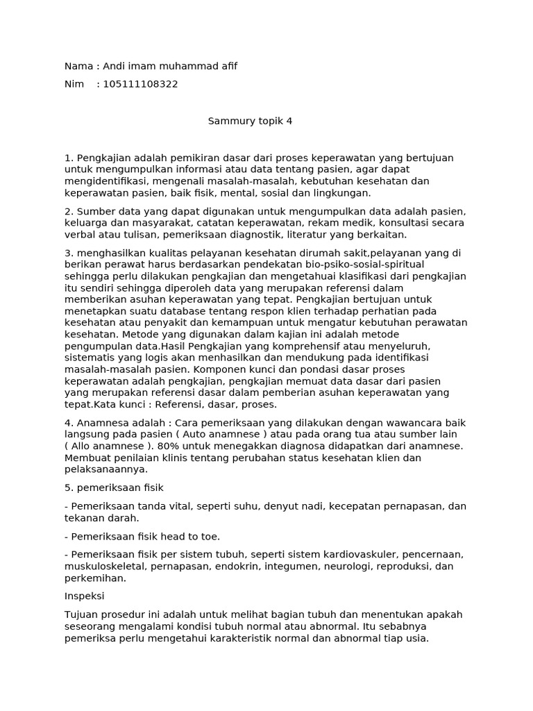 Summary Topik 4, Andi Imam Muhammad Afif | PDF