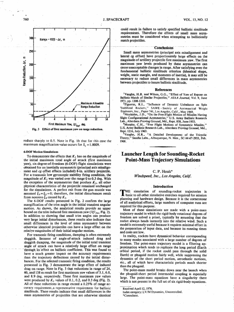 Launcher Length For Sounding-Rocket Point-Mass Traj. Sim | PDF