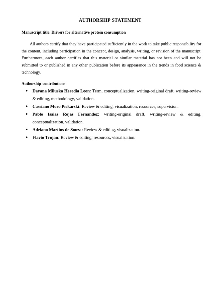 Authorship - Statement V2.0 | PDF