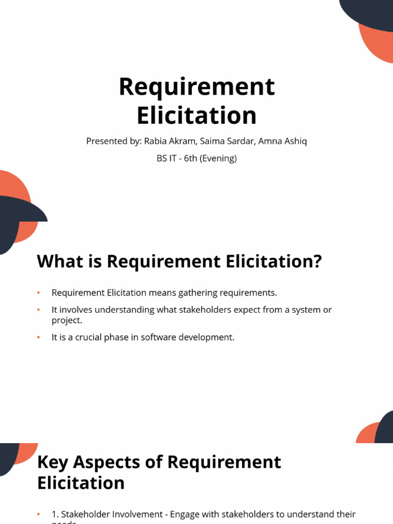 Requirement Elicitation Presentation (1) | PDF