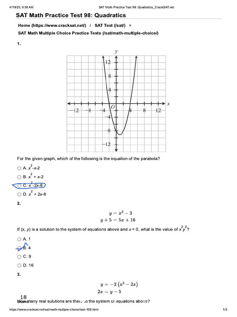 Quadratic HW | PDF