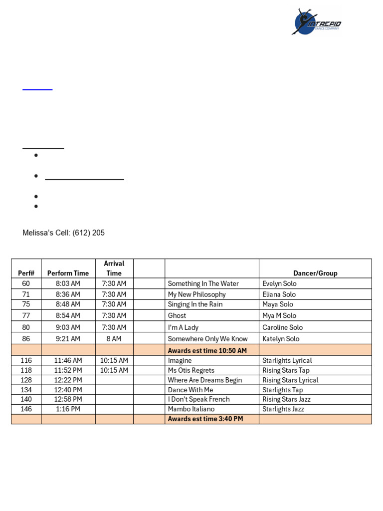 2025 Legacy Dance Competition Schedule | PDF | Entertainment | Dances