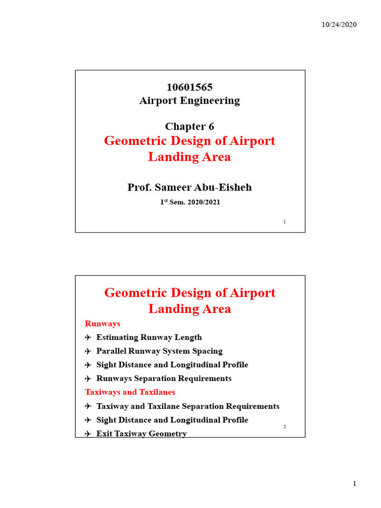 6-Geometric Design of Landing Area | PDF | Runway | Airport