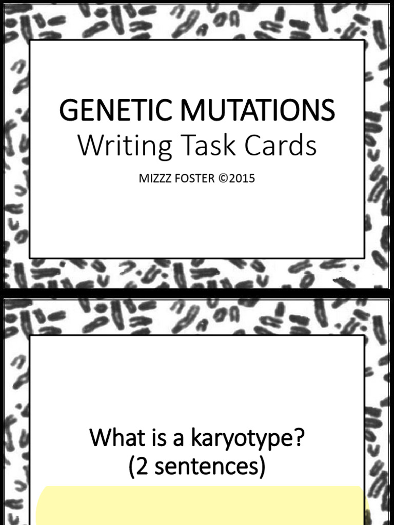 10th Grade GENETIC MUTATIONS Writing Task Cards | PDF | Mutation | Genetics