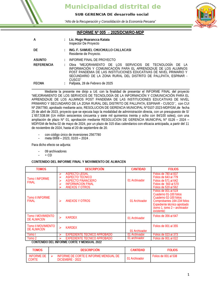 Informe Final Tic | PDF | Enseñando | Presupuesto