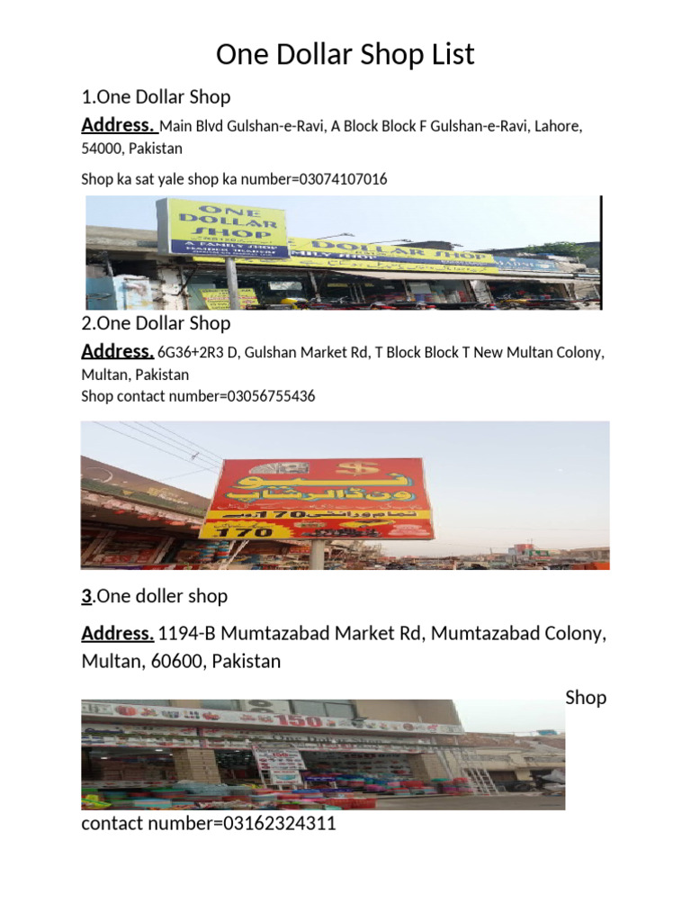 One DOLLER sHOP LIST | PDF | Islamabad | World Politics
